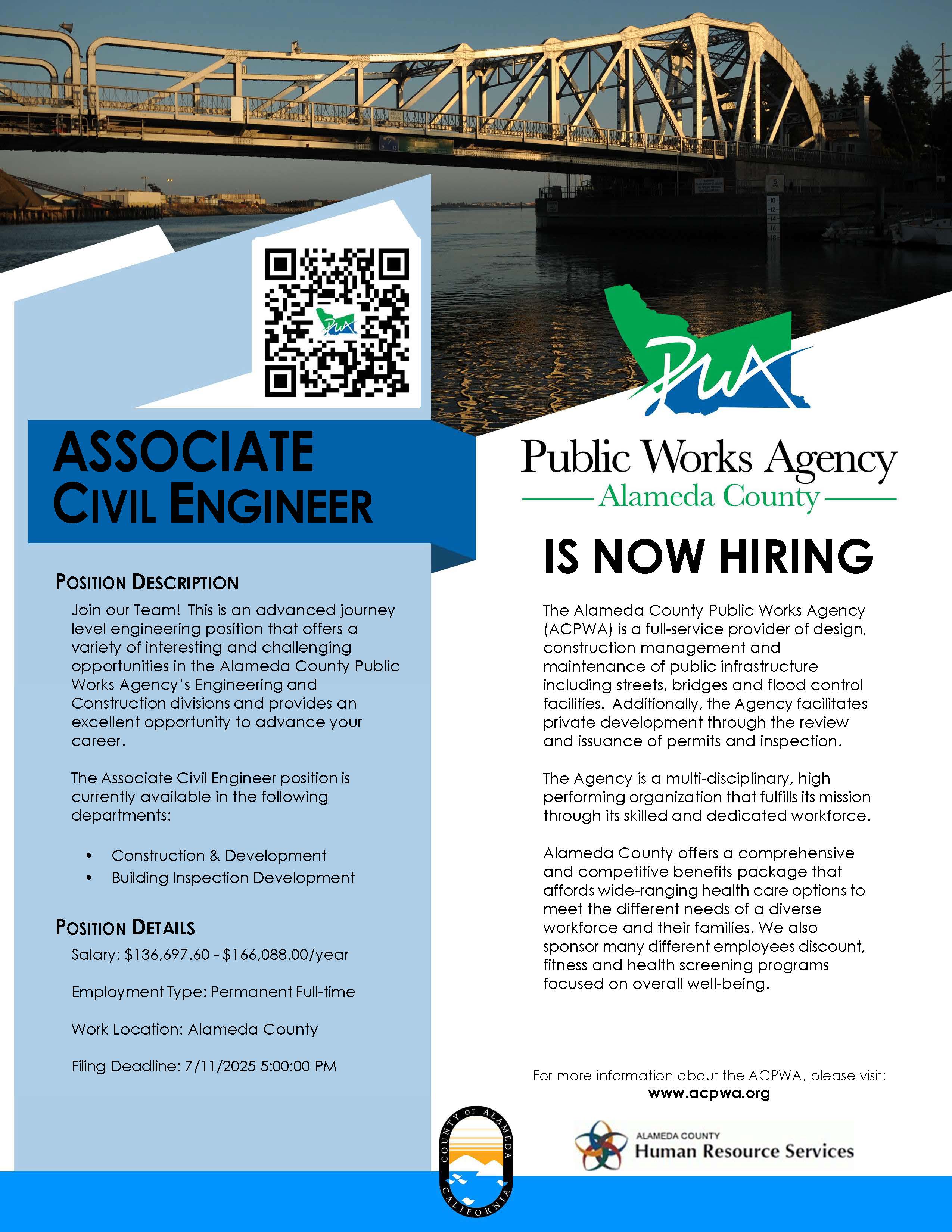 Job Announcement: Associate Civil Engineer - County of Alameda